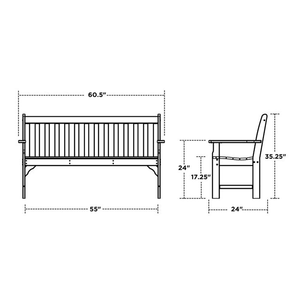 POLYWOOD Vineyard 60-Inch Bench - Black : BBQGuys