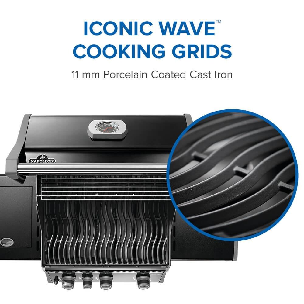 Napoleon Rogue 425 3-Burner Propane Grill w/ Range Side Burner - Black ...