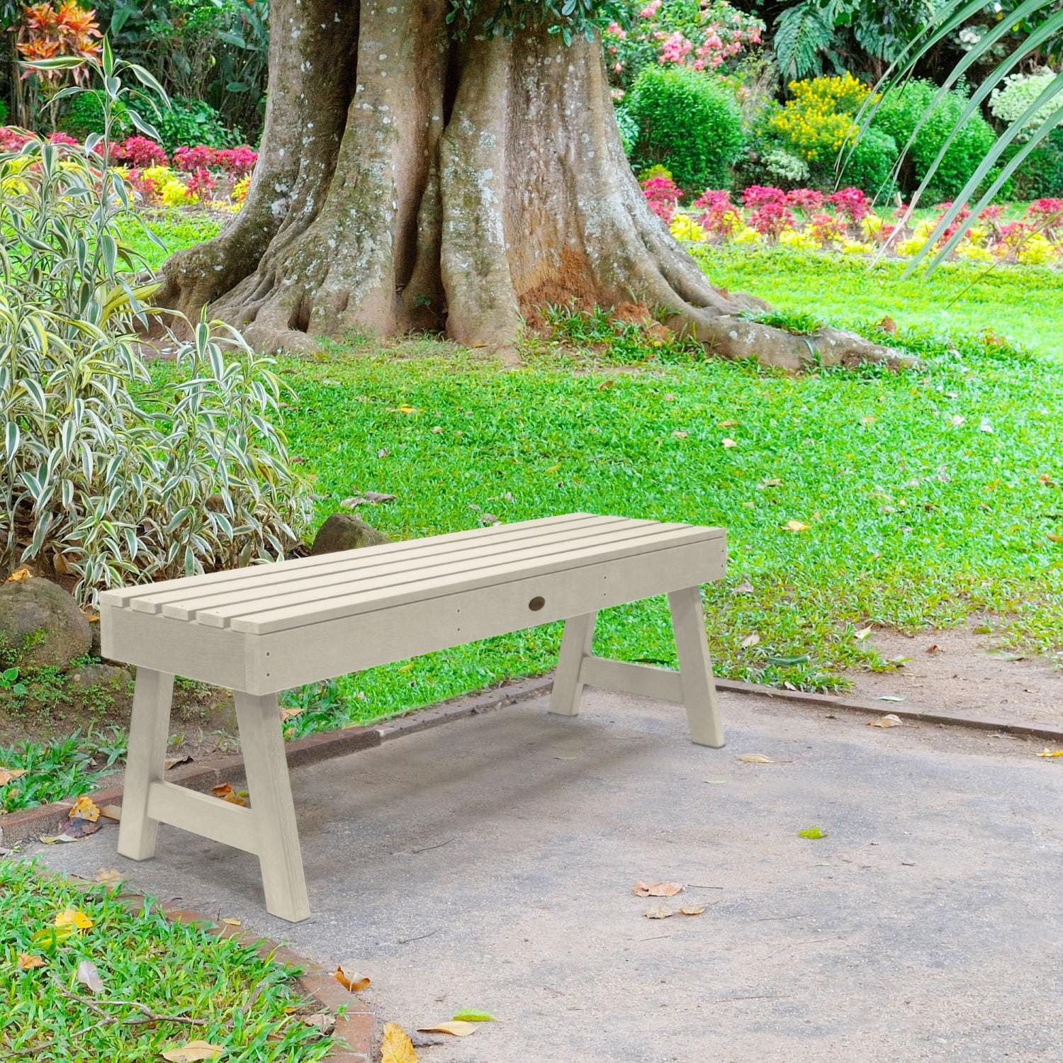 Elm Pointe 4 Ft Recycled Plastic Picnic Bench in Whitewash by Lakeview ...