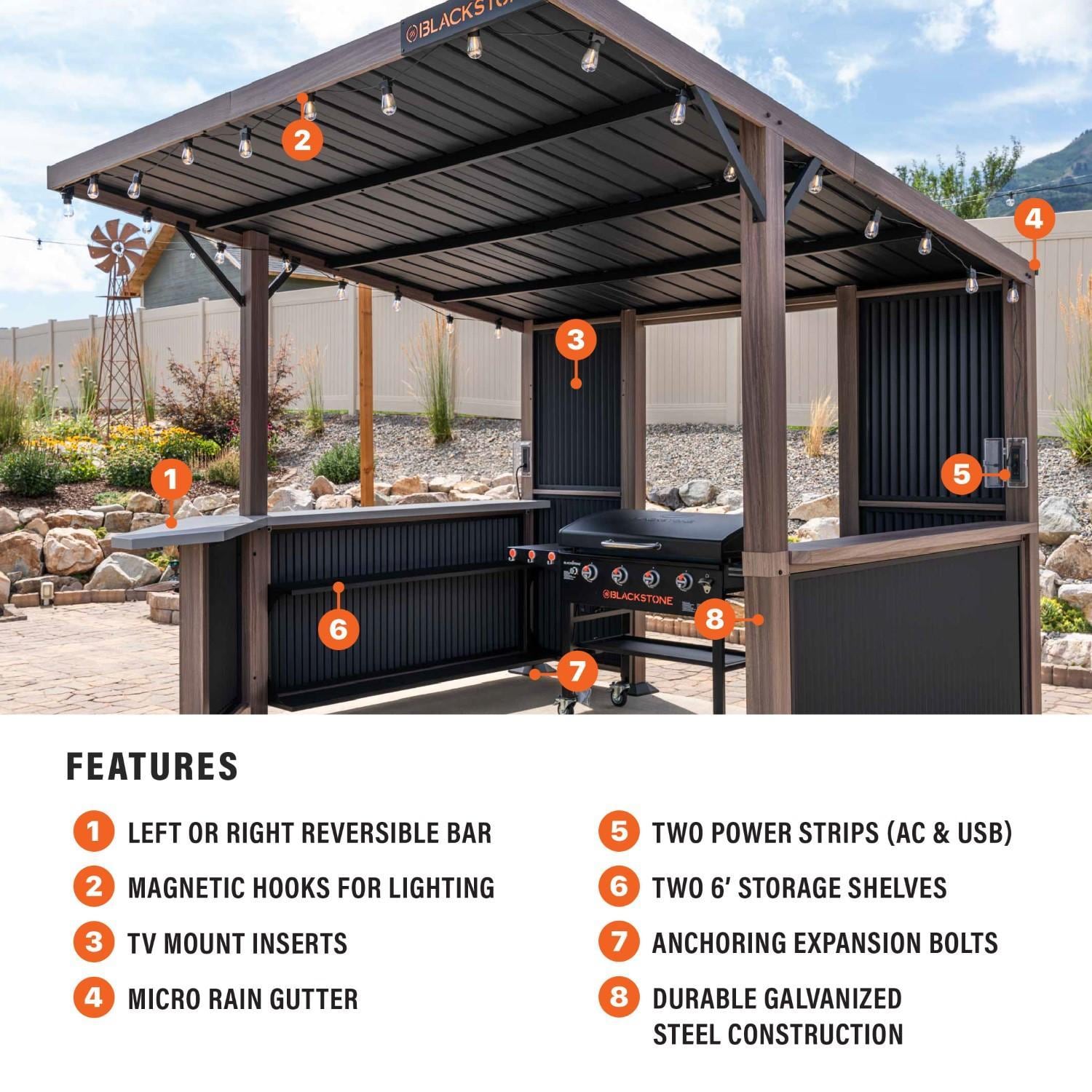 Blackstone 10 x 10-Foot Bar & Grill Pavilion : BBQGuys