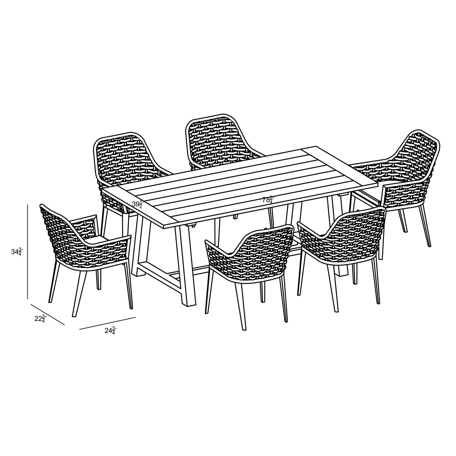 Chloe Bay 6 Seat Reclaimed Teak Patio Dining Set in Black by Lakeview Outdoor Designs : BBQGuys