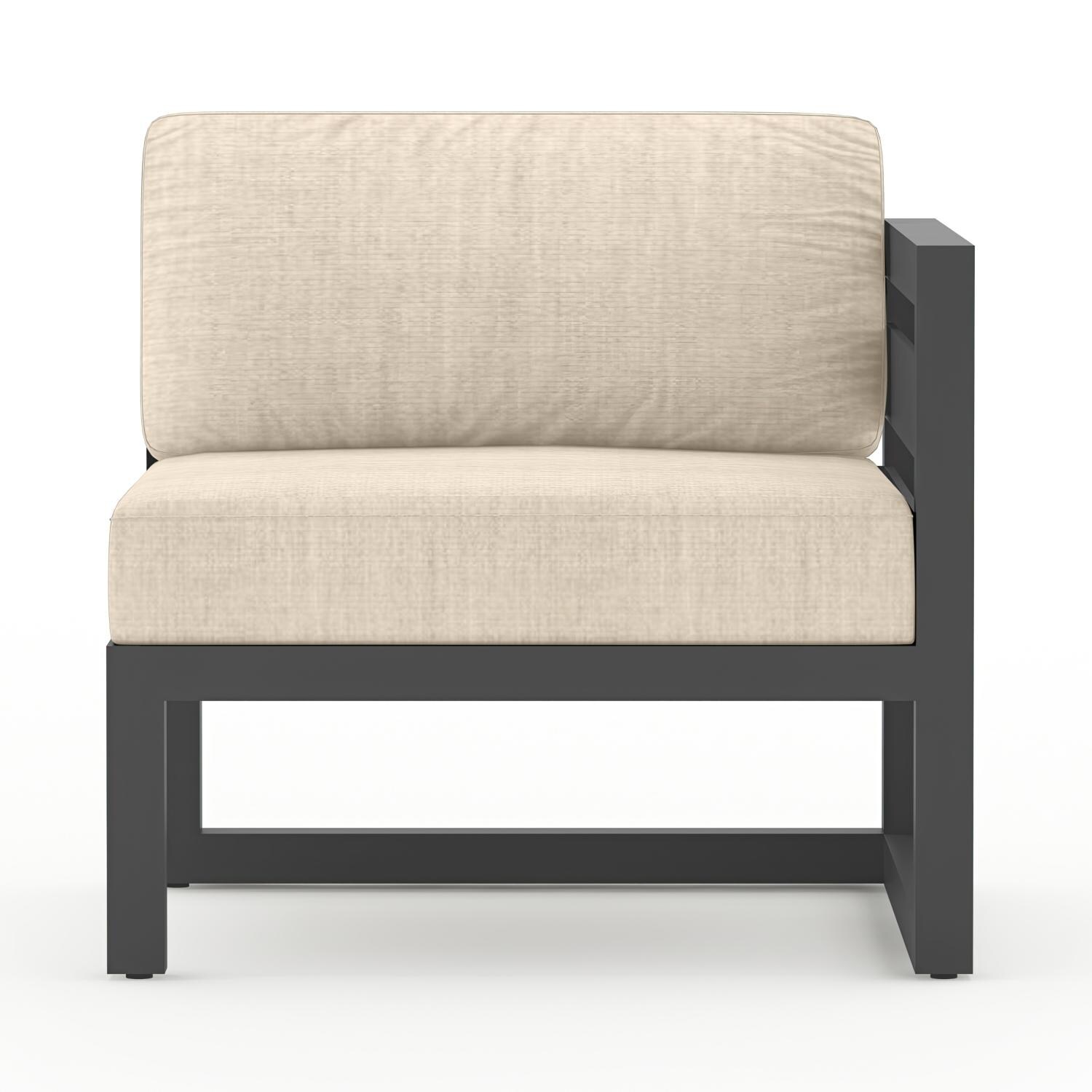 Misty Cove 5 Pc Aluminum Sectional Set in Slate W/ Canvas Flax Cushions ...