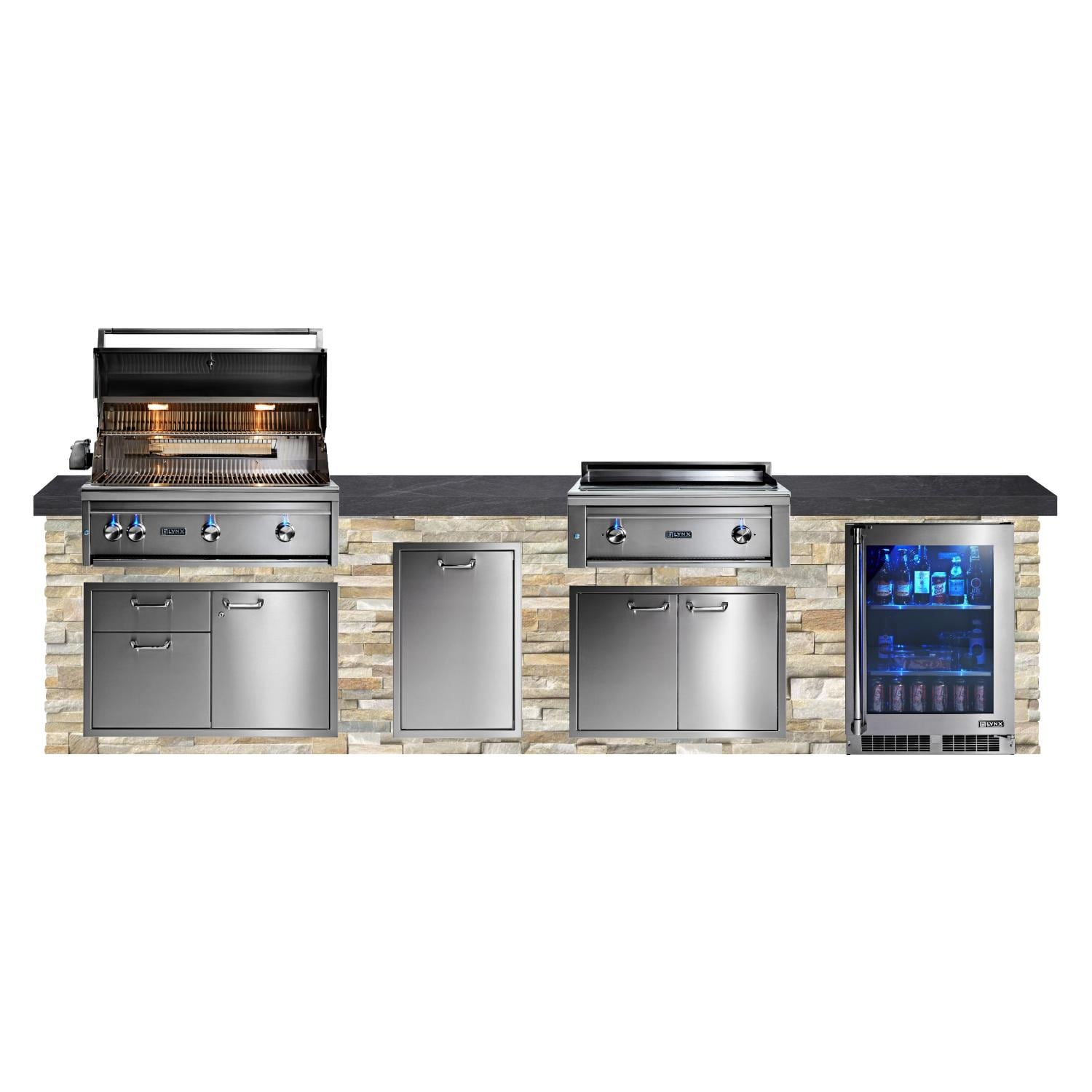 BBQGuys Signature 12ft Luxury Outdoor Kitchen w/ Lynx Professional 36 ...