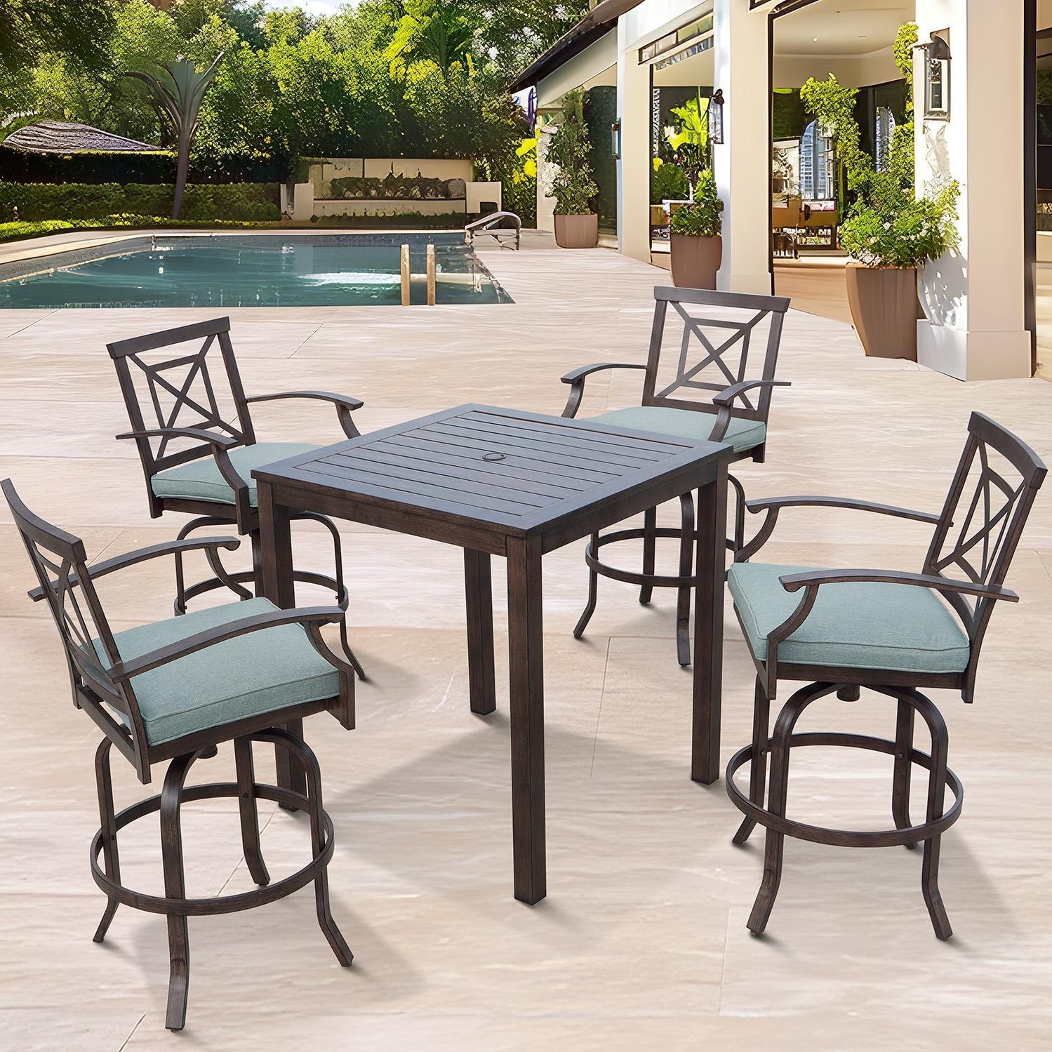 Atlantis 37 Inch Aluminum Bar Height Dining Table by Darlee : BBQGuys