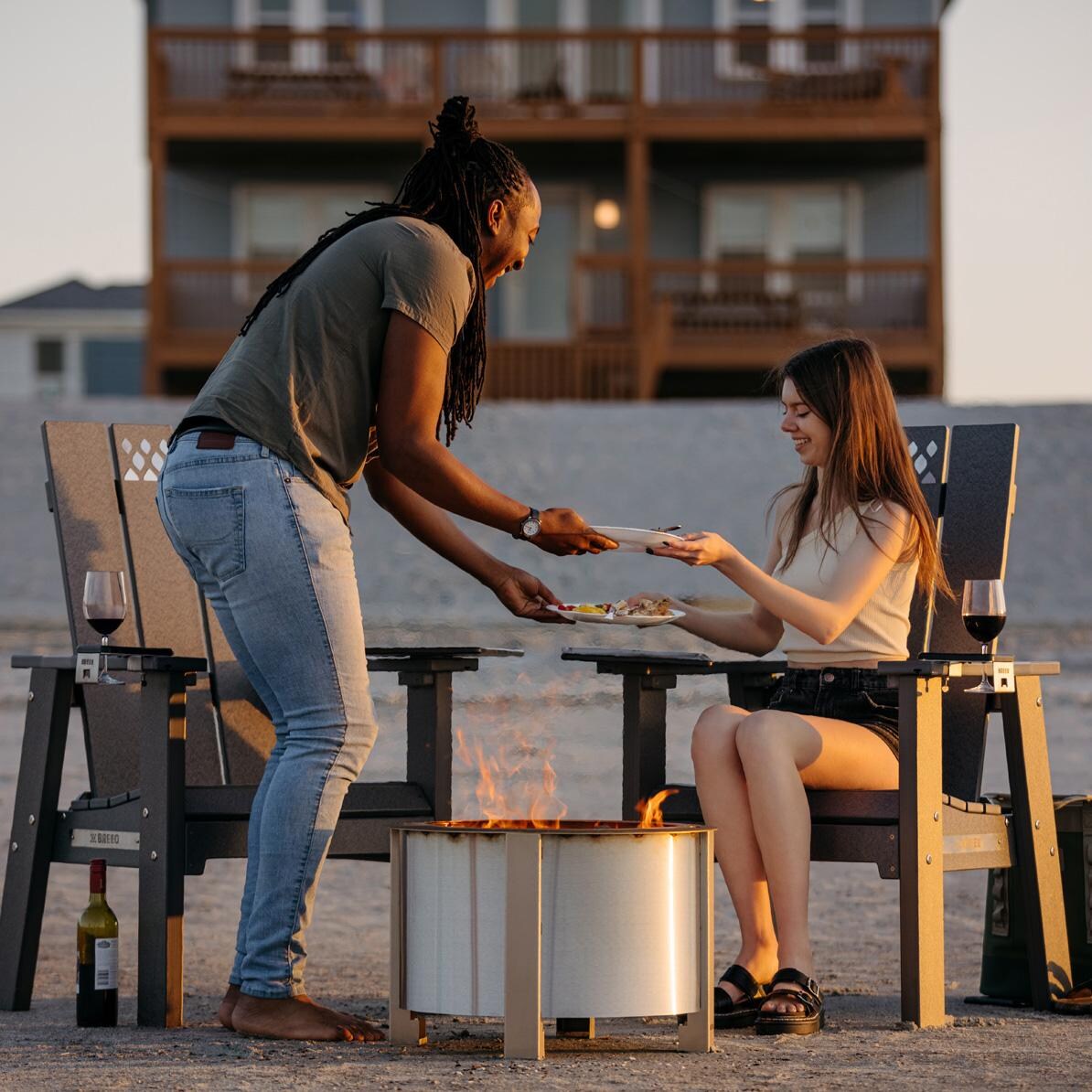 X Series Wood Chair in Black By Breeo : BBQGuys