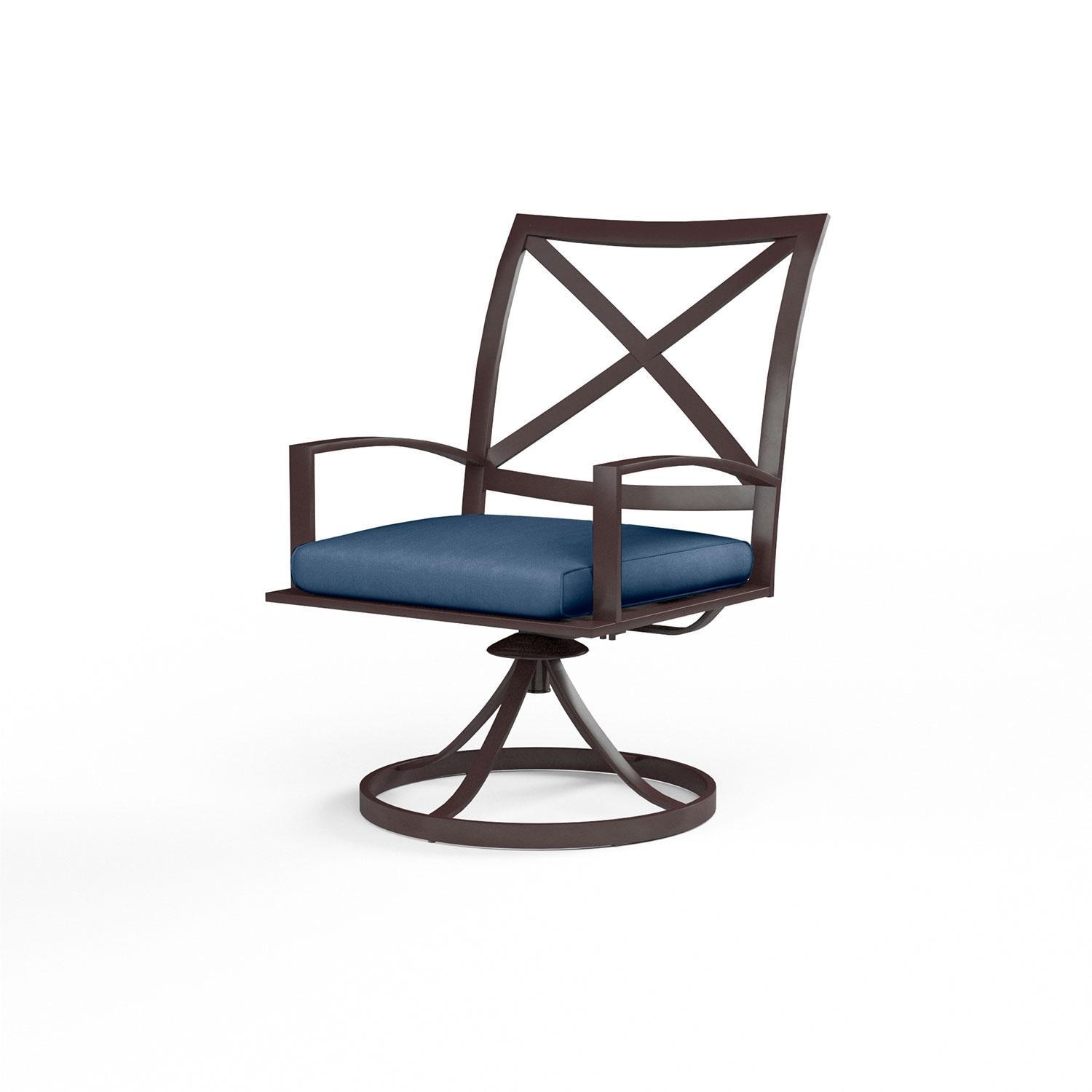 La Jolla Aluminum Patio Swivel Dining Chair in Spectrum Indigo w/ Self ...