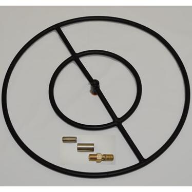 Hpc 18 Inch Round Black Steel Double Ring Propane Gas Fire Pit Ring