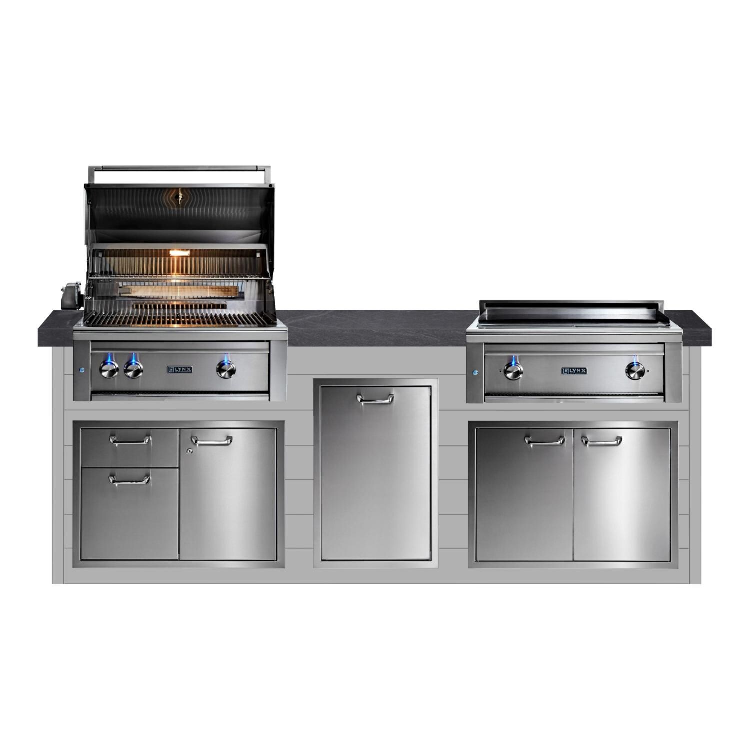 BBQGuys Signature 8ft Luxury Outdoor Kitchen w/ Lynx Professional 30 ...