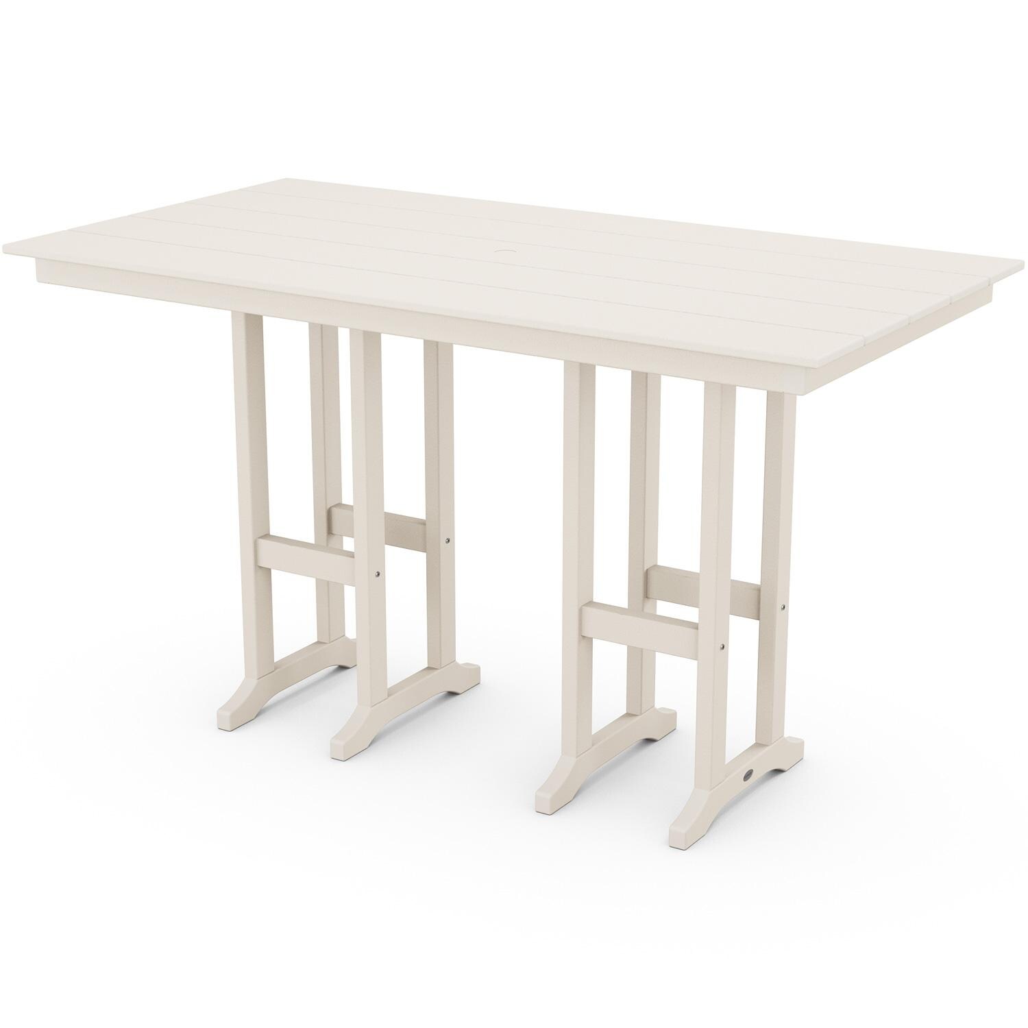 POLYWOOD Lakeside 37 X 72-Inch Farmhouse Bar Table - Sand : BBQGuys