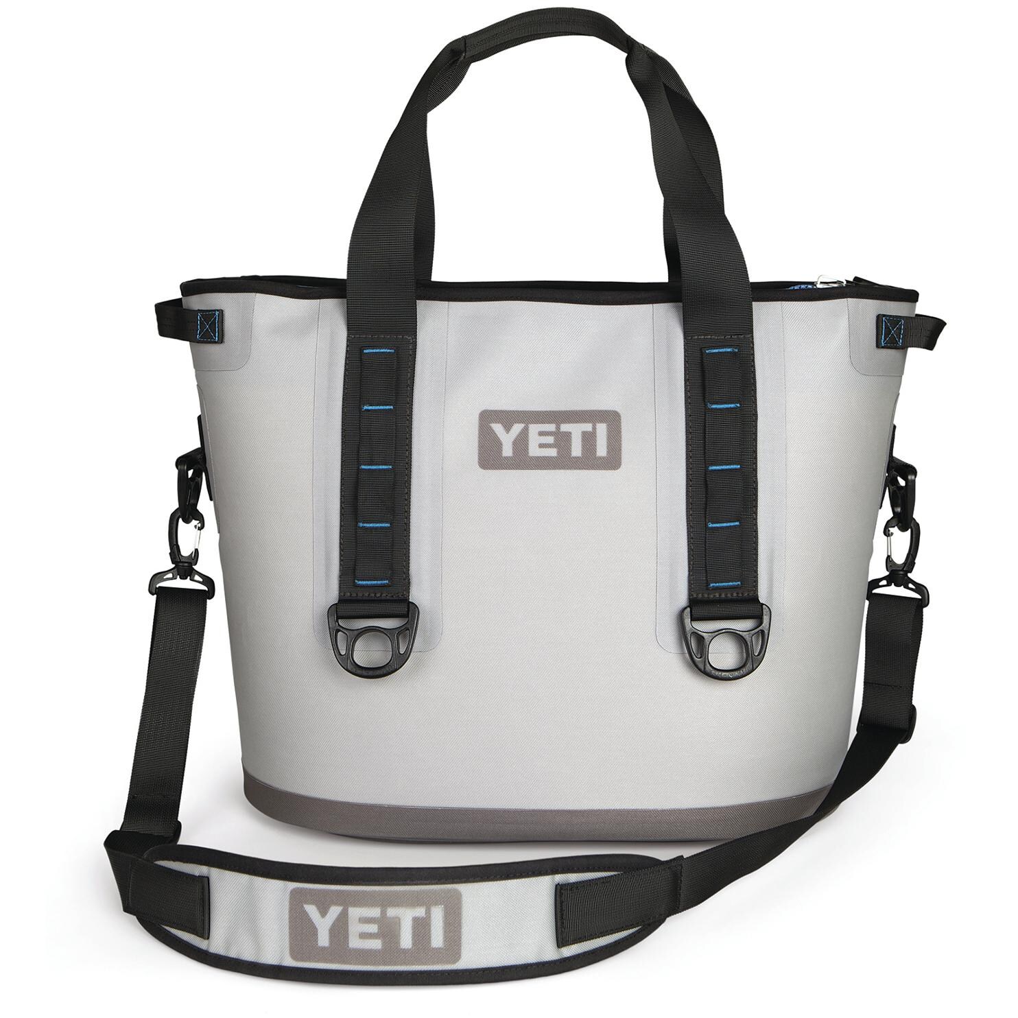 YETI Hopper 30 Soft Sided Bag Cooler Fog Gray Tahoe Blue YHOP30G