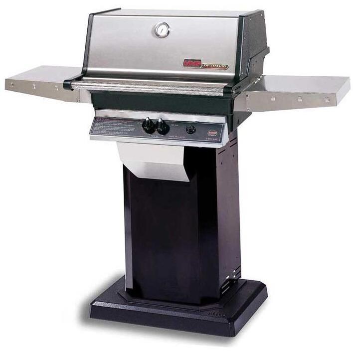 MHP TJK2 Propane Gas Grill With Stainless Grids On Black Patio Base ...