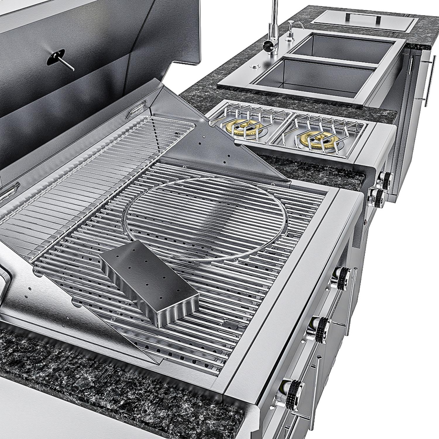 Sunstone Grills Summit 10 Ft Outdoor Kitchen Island w/ Natural Gas ...