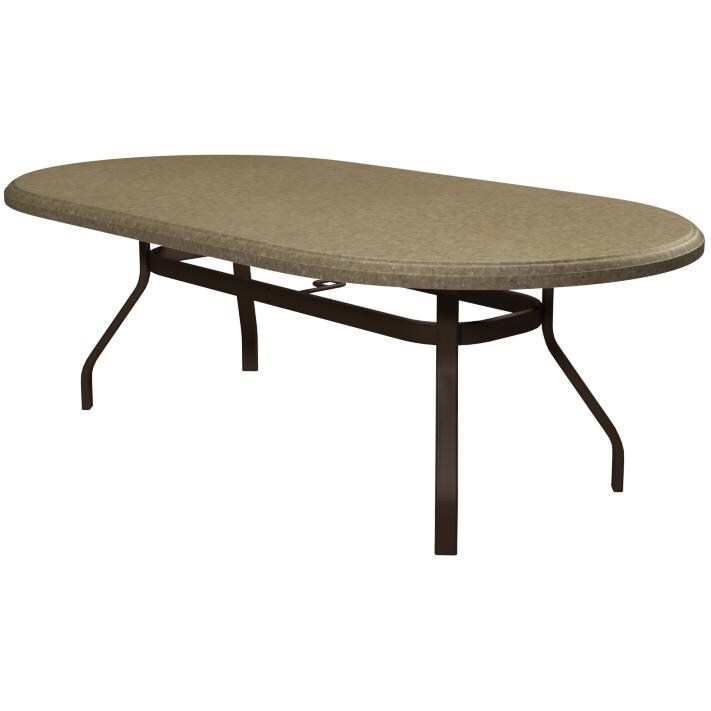 Homecrest Aluminum Patio Dining Table With Boulder Faux Granite Top ...