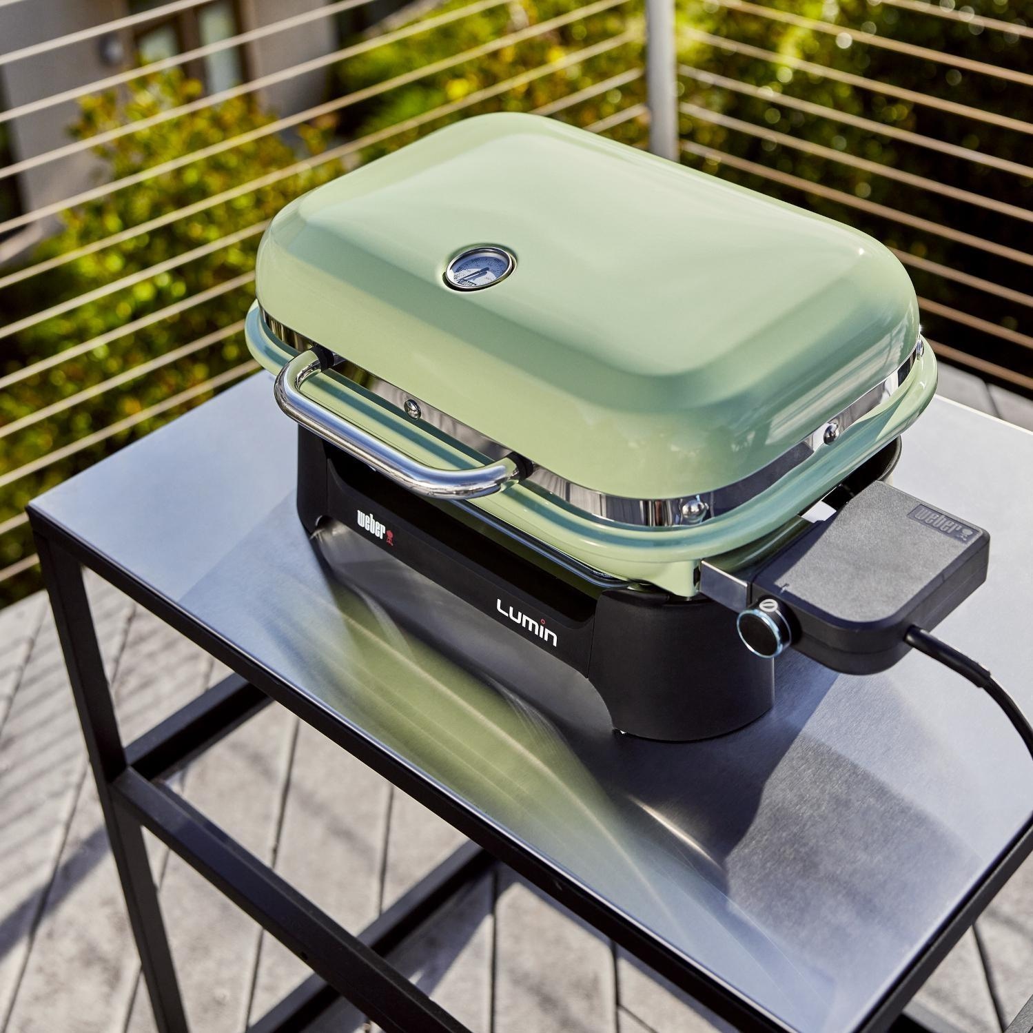 Weber Lumin Compact Portable 1560 Watt Electric Grill - Seafoam Green ...