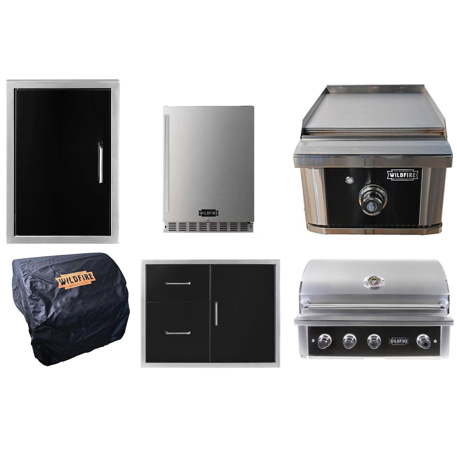 Wildfire 36-In Grill Outdoor Kitchen Package w/15-In Side Griddle and ...