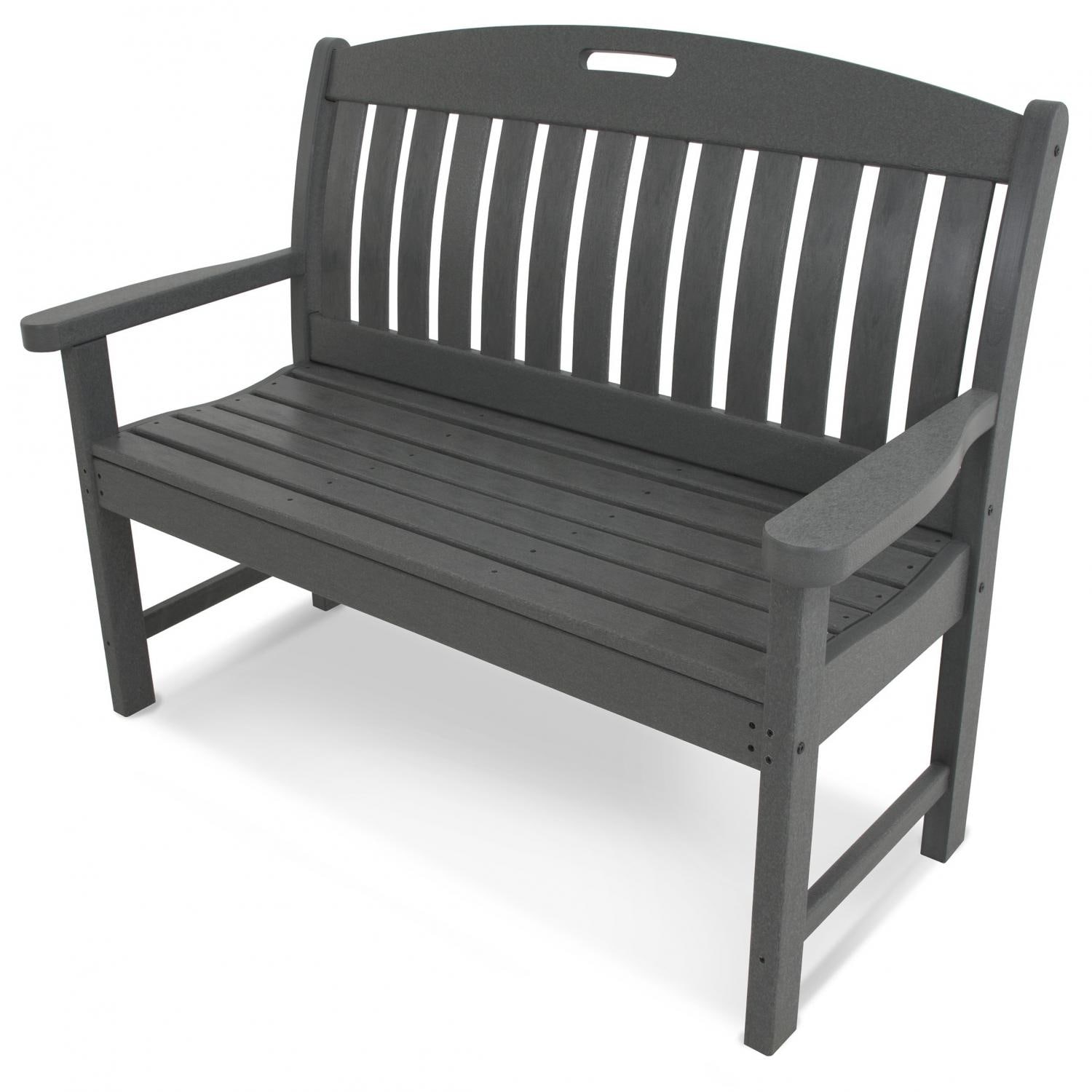Nautical Slate Gray Recycled Plastic Wood 48 Inch Patio Bench By ...
