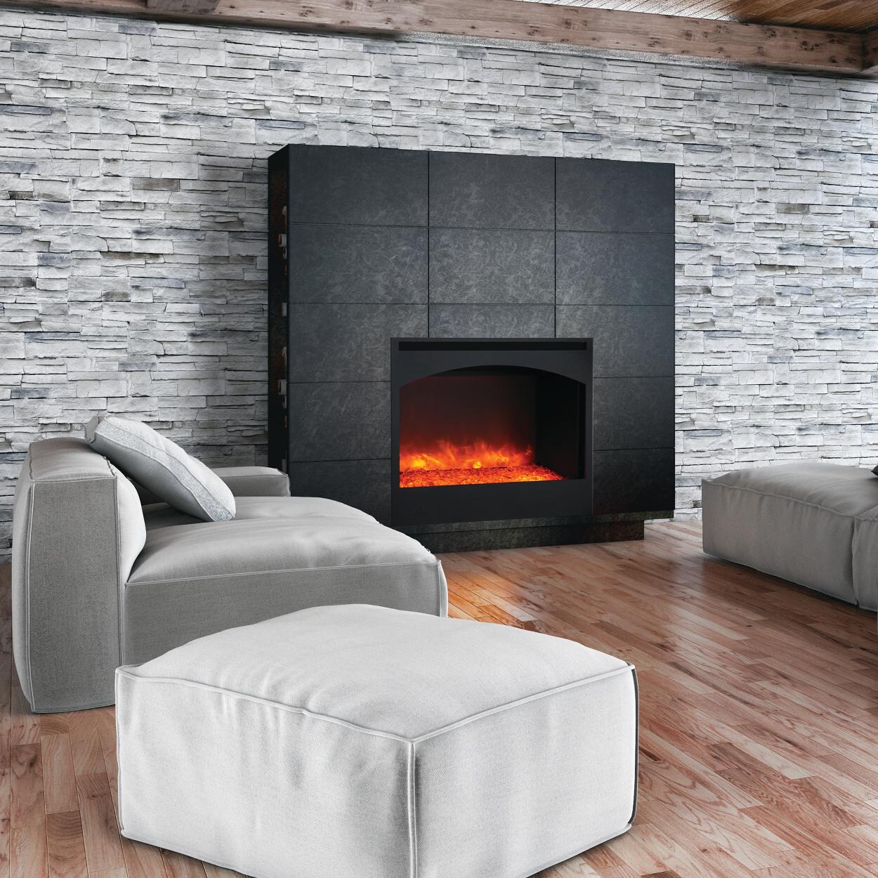 Amantii Zero Clearance 31-Inch Built-In Electric Fireplace with Arched ...