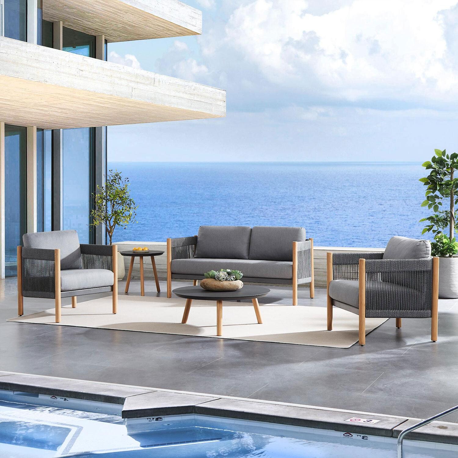 Madison Bay 20 Inch Aluminum Outdoor Side Table by Lakeview Outdoor ...