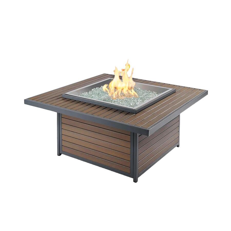 Revere 40-in Square Propane Fire Pit Table in Brown by Lakeview Outdoor ...