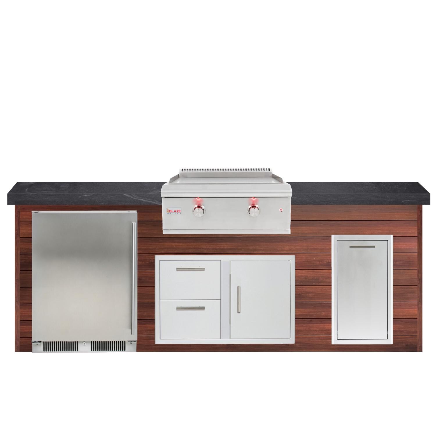 BBQGuys Signature 8ft Luxury Outdoor Island W/ Blaze Premium LTE 30 ...