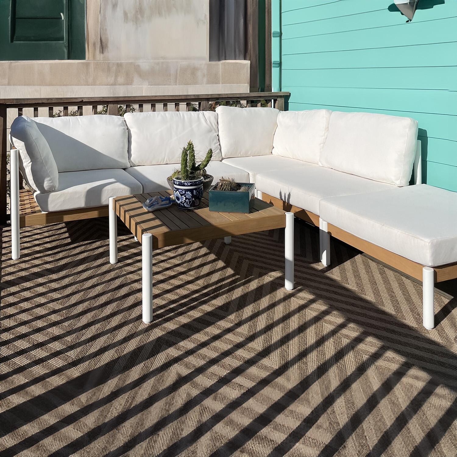 Carolton 6 Pc Aluminum Seating Set in White By Lakeview Outdoor Designs ...