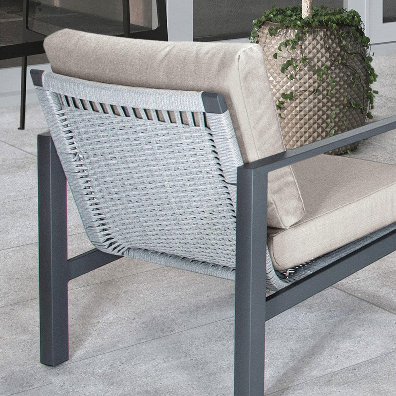 Larno 4 Pc Aluminum/Rope Lounge Seating Set By KETTLER : BBQGuys