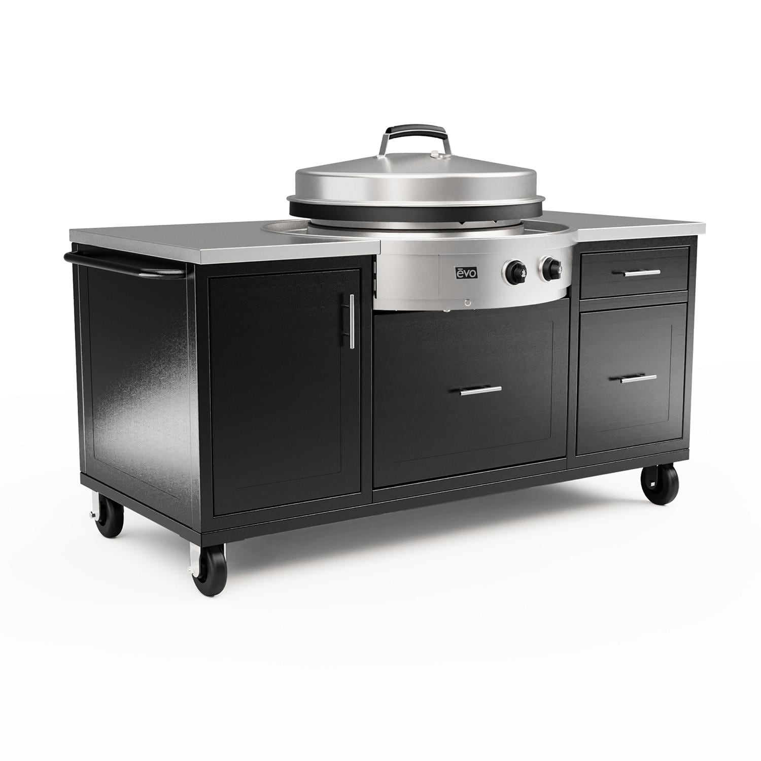 EVO Onyx Grill Cart W/Affinity 30G Flattop Natural Gas Griddle - 10 ...