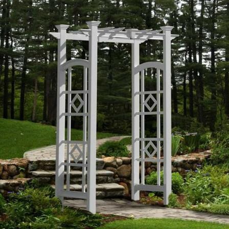 New England Arbors Monaco 7.75 Ft Vinyl Arbor : BBQGuys