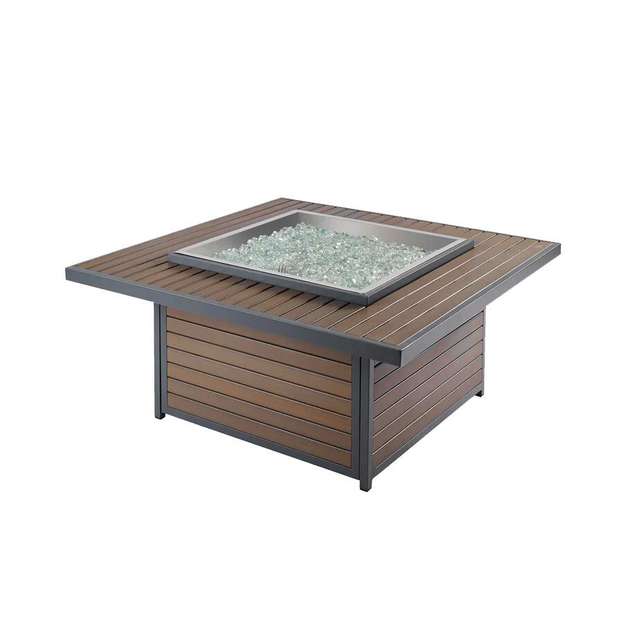 Revere 40-in Square Propane Fire Pit Table in Brown by Lakeview Outdoor ...