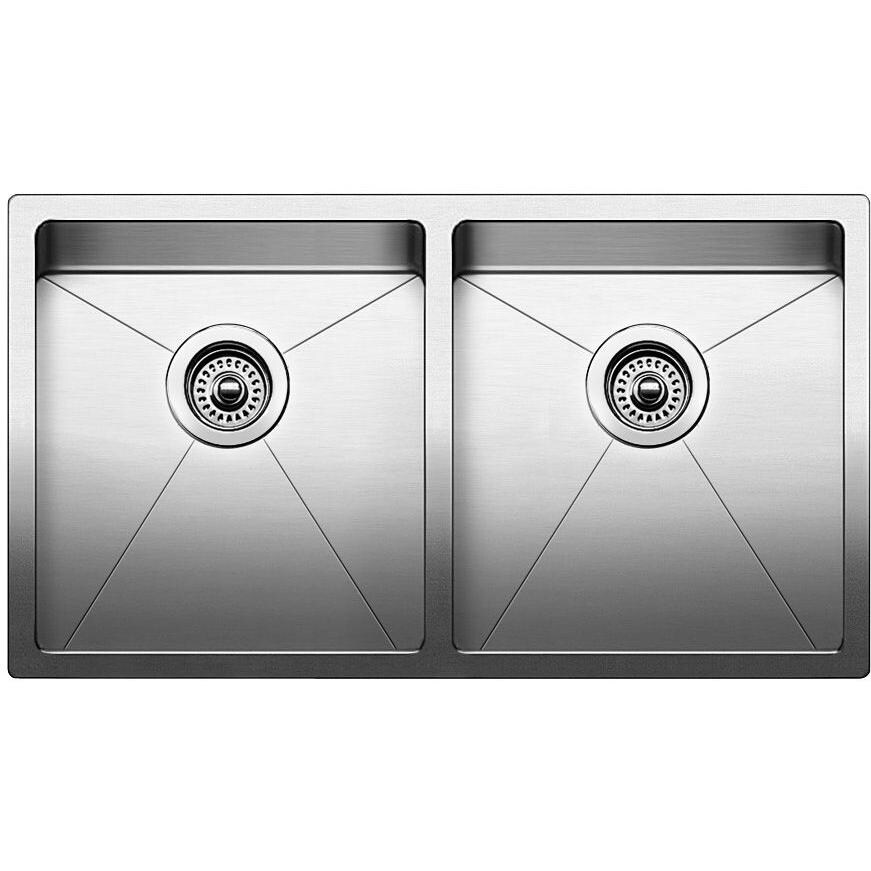 Blanco Quatrus 32 X 18 18-Gauge Equal Double Bowl Stainless Steel ...