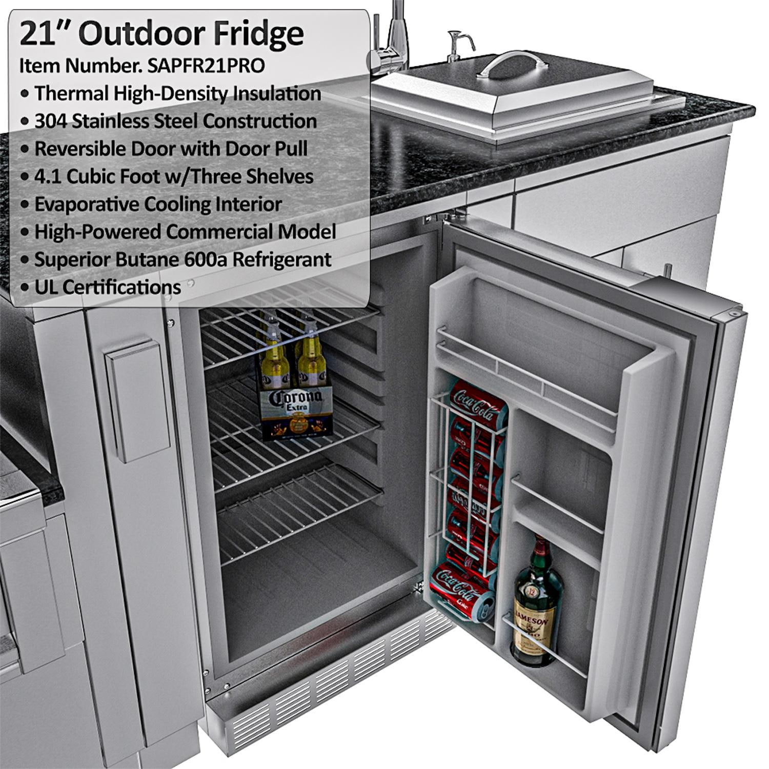 Sunstone Grills Houston 9 1/2 Ft Outdoor Kitchen Island w/ Natural Gas ...