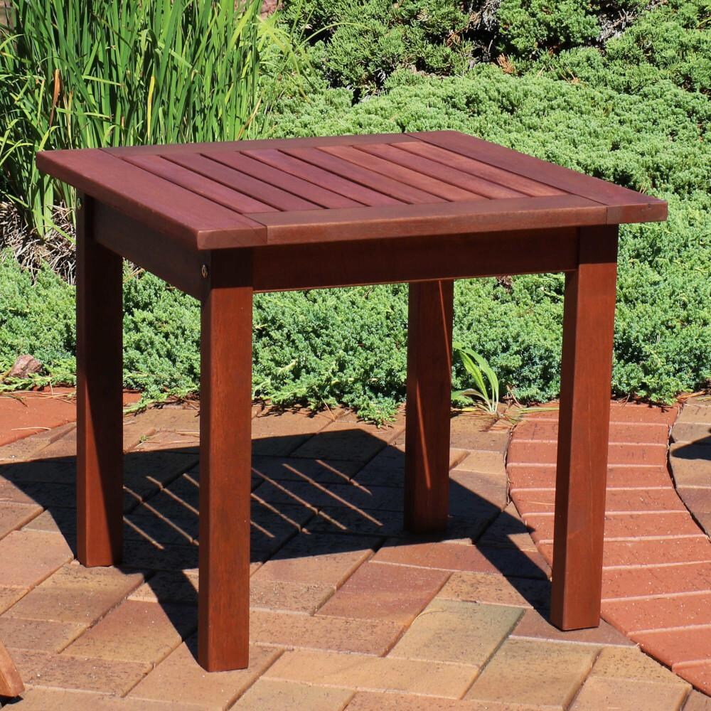 Ultimate Patio Meranti Wood 19 3/4-Inch Square Outdoor Side Table ...