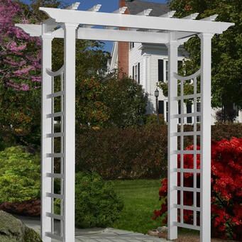 New England Arbors Westhaven 8 Ft Vinyl Arbor : BBQGuys