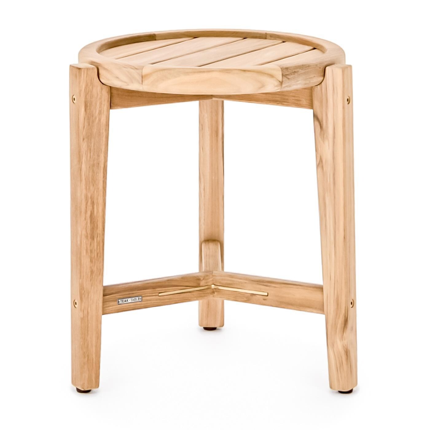 Atlantic Round Teak Patio End Table By Teak + Table : BBQGuys