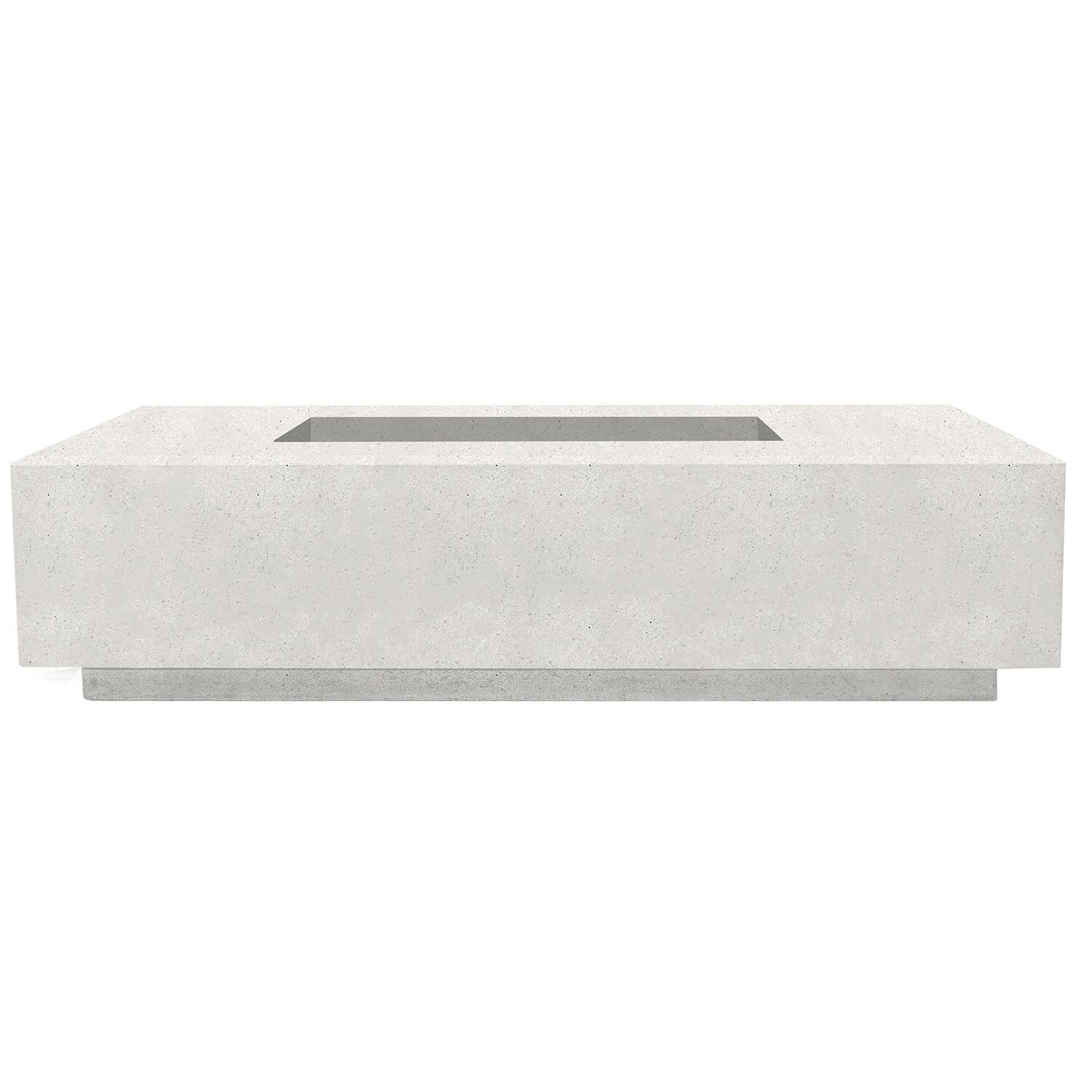 Cascata Bay 4 66 Inch Rectangular GFRC Concrete Natural Gas Fire Pit Table in Ultra White By ...