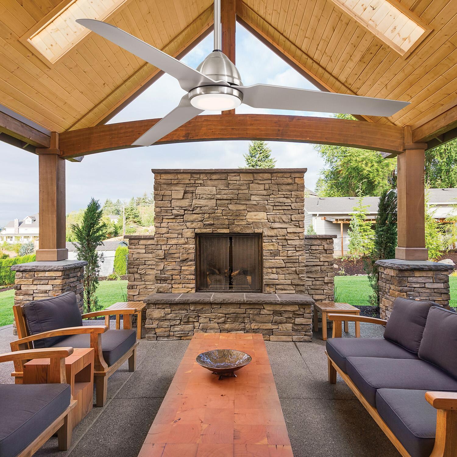 Minka-Aire Java 54-Inch 3-Blade Ceiling Fan in Brushed Nickel Wet ...