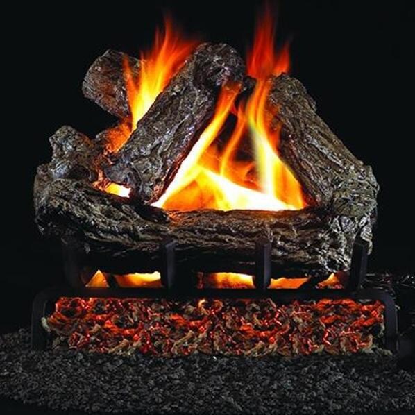 Peterson Real Fyre 16-Inch Rustic Oak Outdoor Gas Log Set With Vented ...