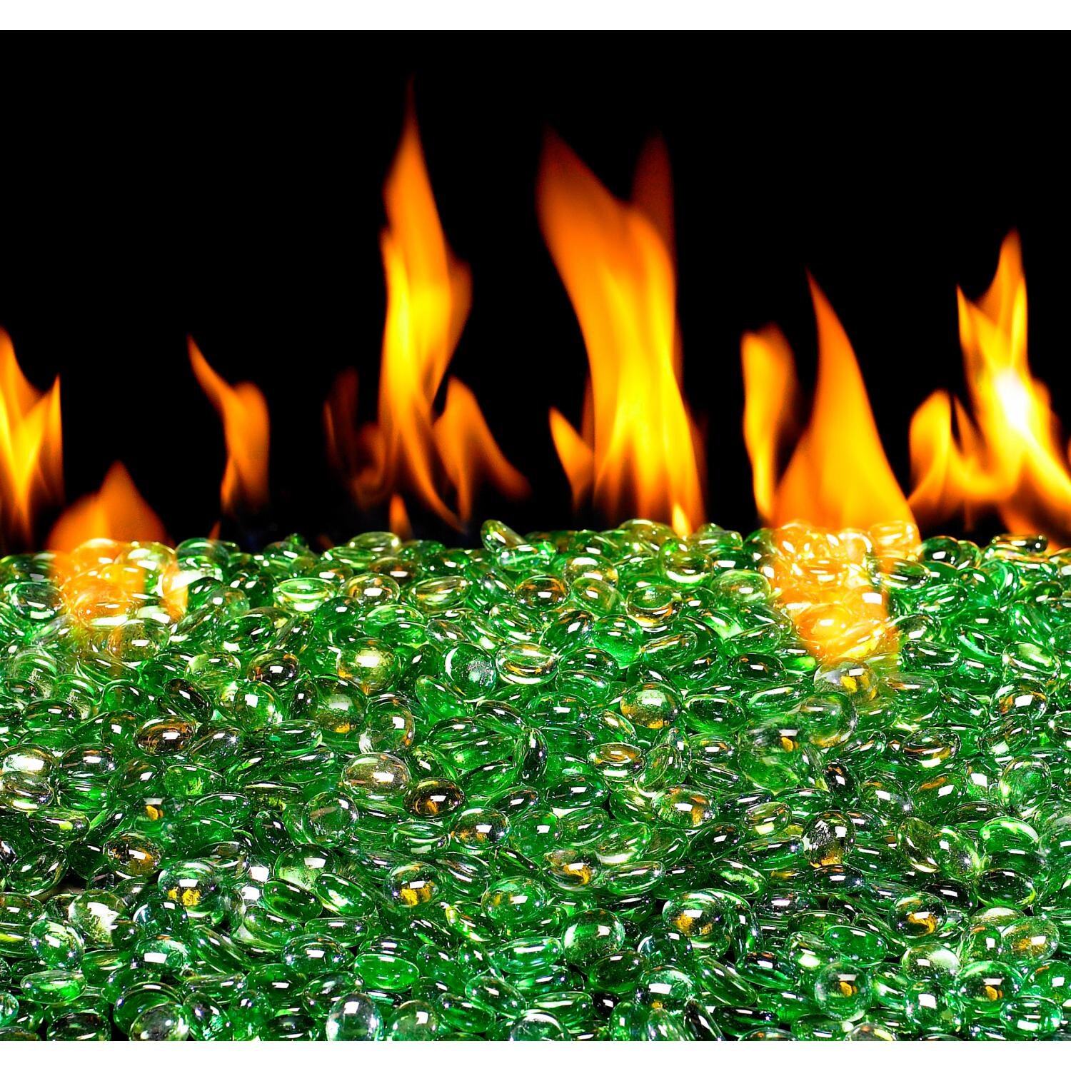 Peterson Real Fyre 16-Inch Emerald Outdoor See-Thru Fire Gem Set With ...