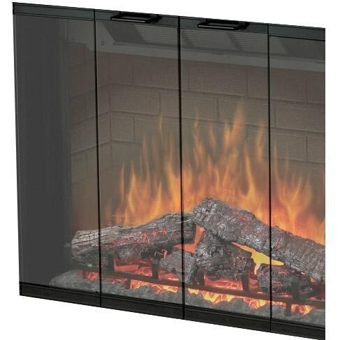 Dimplex - BFDOOR39BLKSM - 39-Inch Glass Fireplace Door With Bi-Fold ...