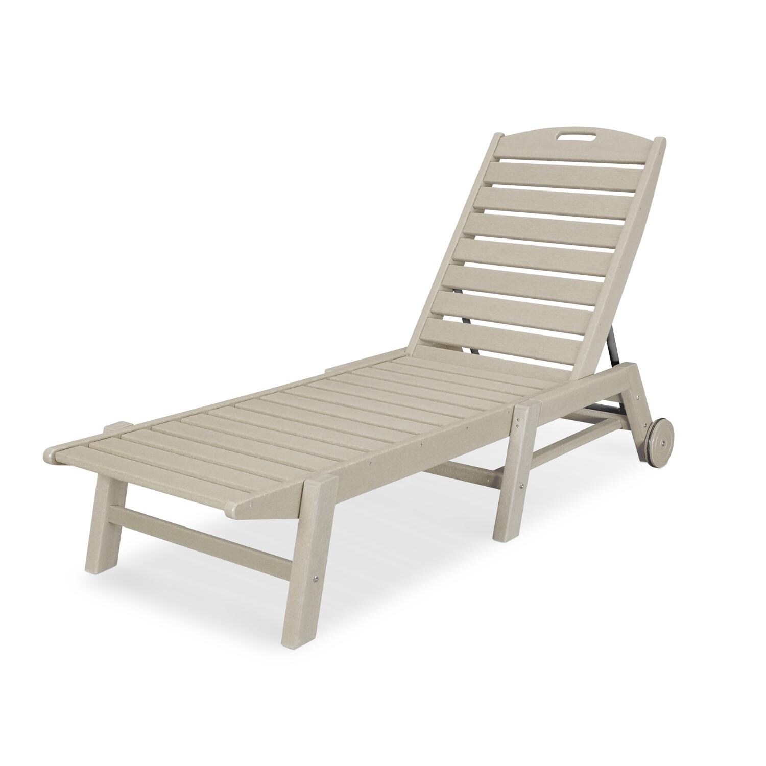 POLYWOOD Nautical Chaise W/Wheels - Sand : BBQGuys