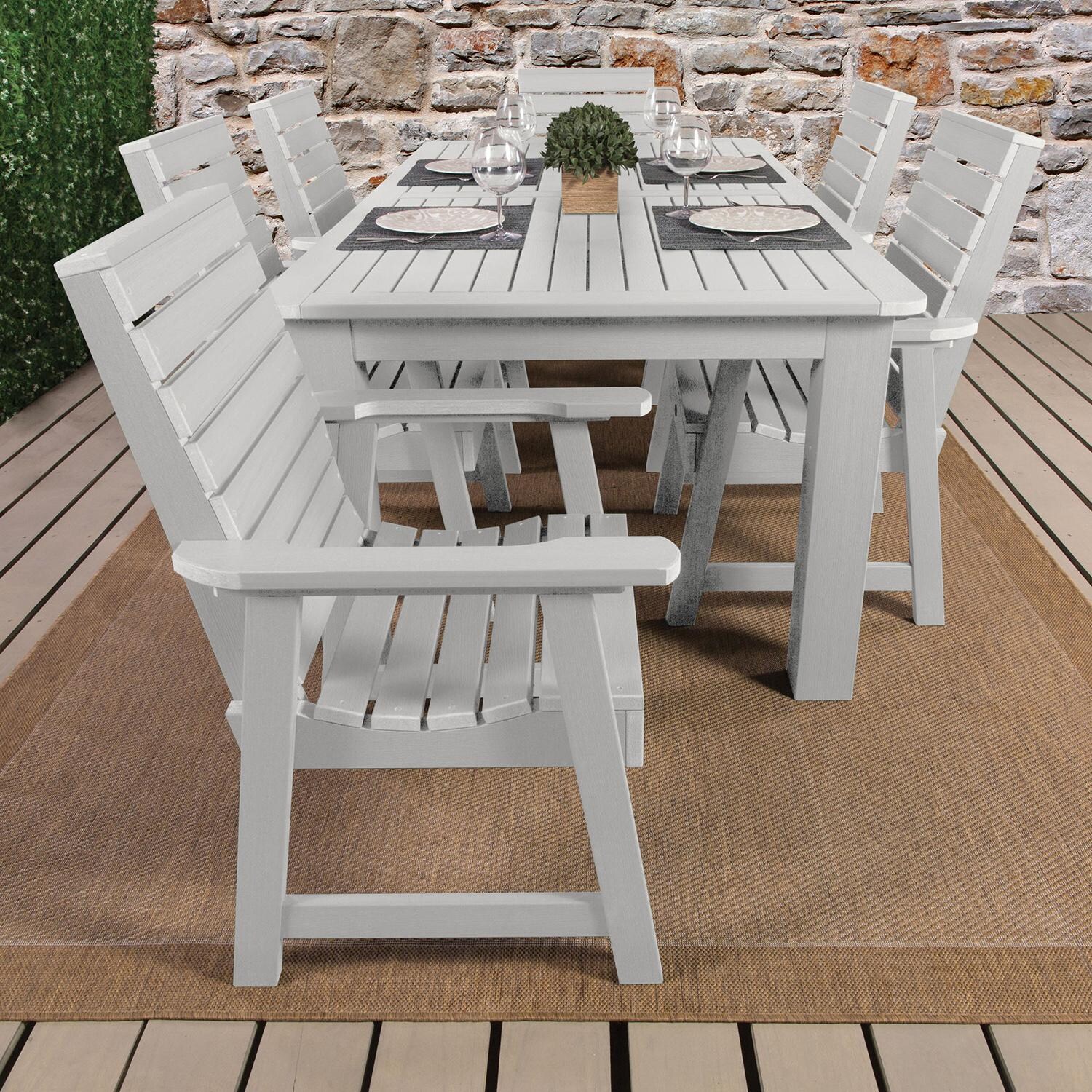 Elm Pointe 7 Pc Recycled Plastic Dining Set In White by Lakeview : BBQGuys