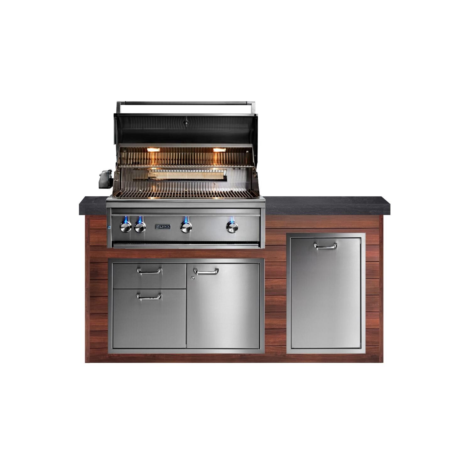 BBQGuys Signature 6ft Luxury Outdoor Kitchen w/ Lynx Professional 36 ...