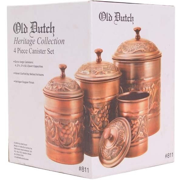 Old Dutch Antique Copper Canister Set