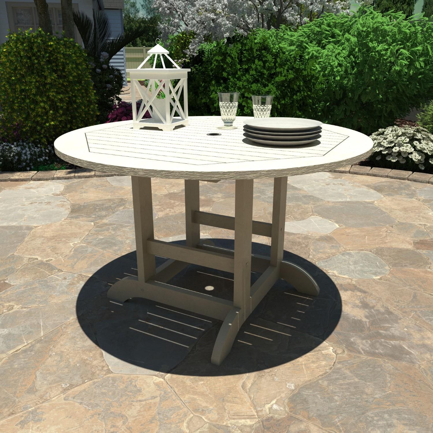 Dream Bay 5 Pc Recycled Plastic Dining Set in Whitewash by Lakeview ... Dream Bay 5 Pc Recycled Plastic Dining Set in Whitewash by Lakeview ...