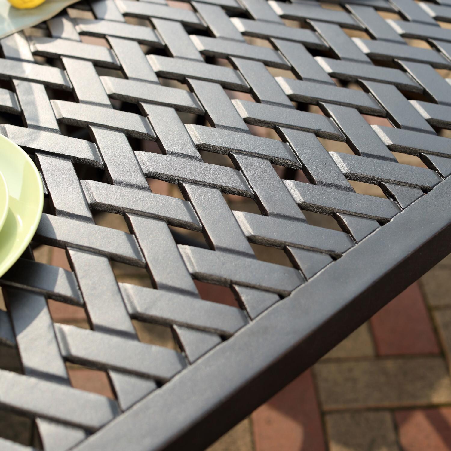 Darlee Ocean View 7 Piece Cast Aluminum Patio Dining Set W/ 72 X 42 ...