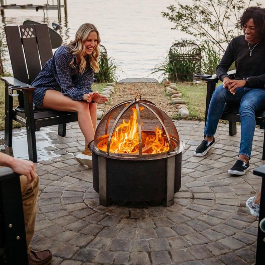 X Series 24 Inch Smokeless Round Corten Steel Wood Burning Fire Pit by ...