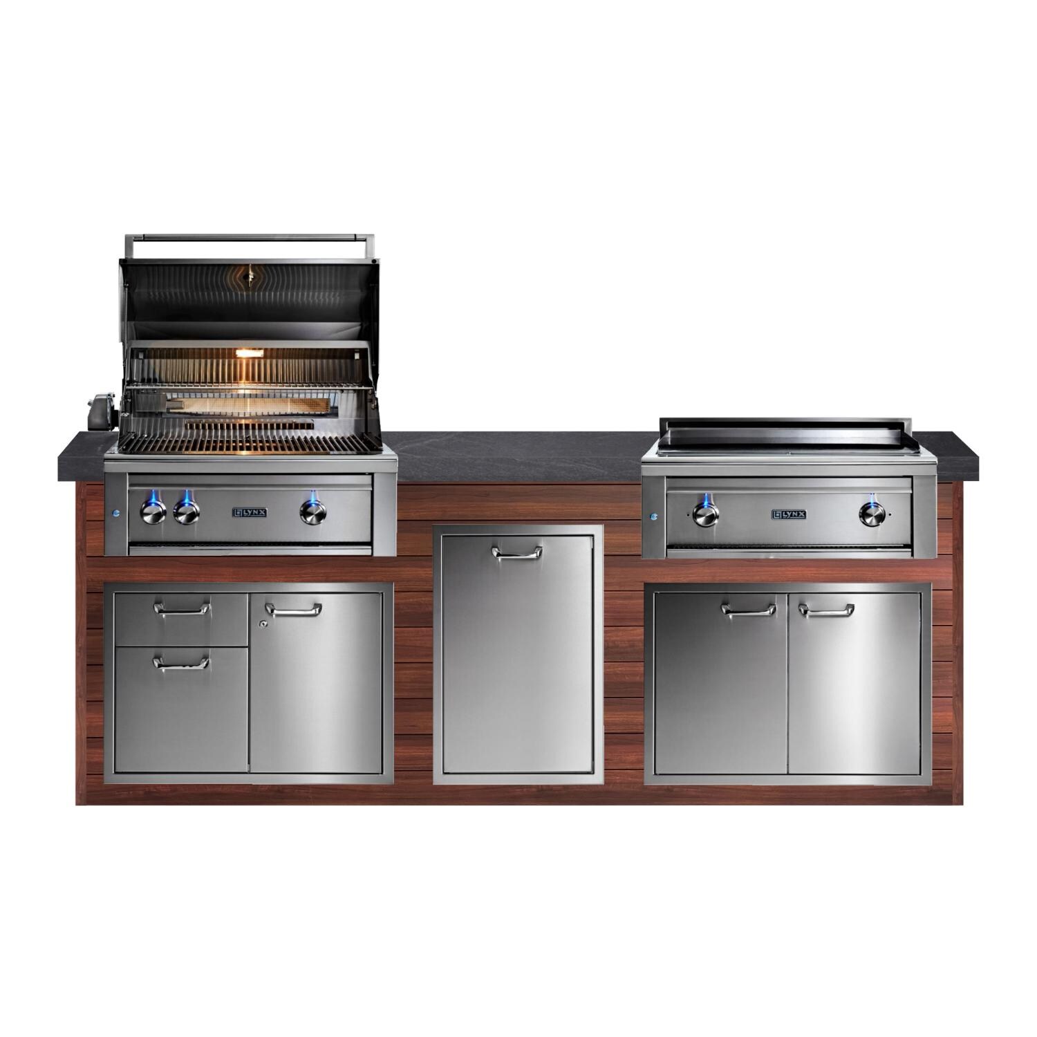 BBQGuys Signature 8ft Luxury Outdoor Kitchen w/ Lynx Professional 30 ...