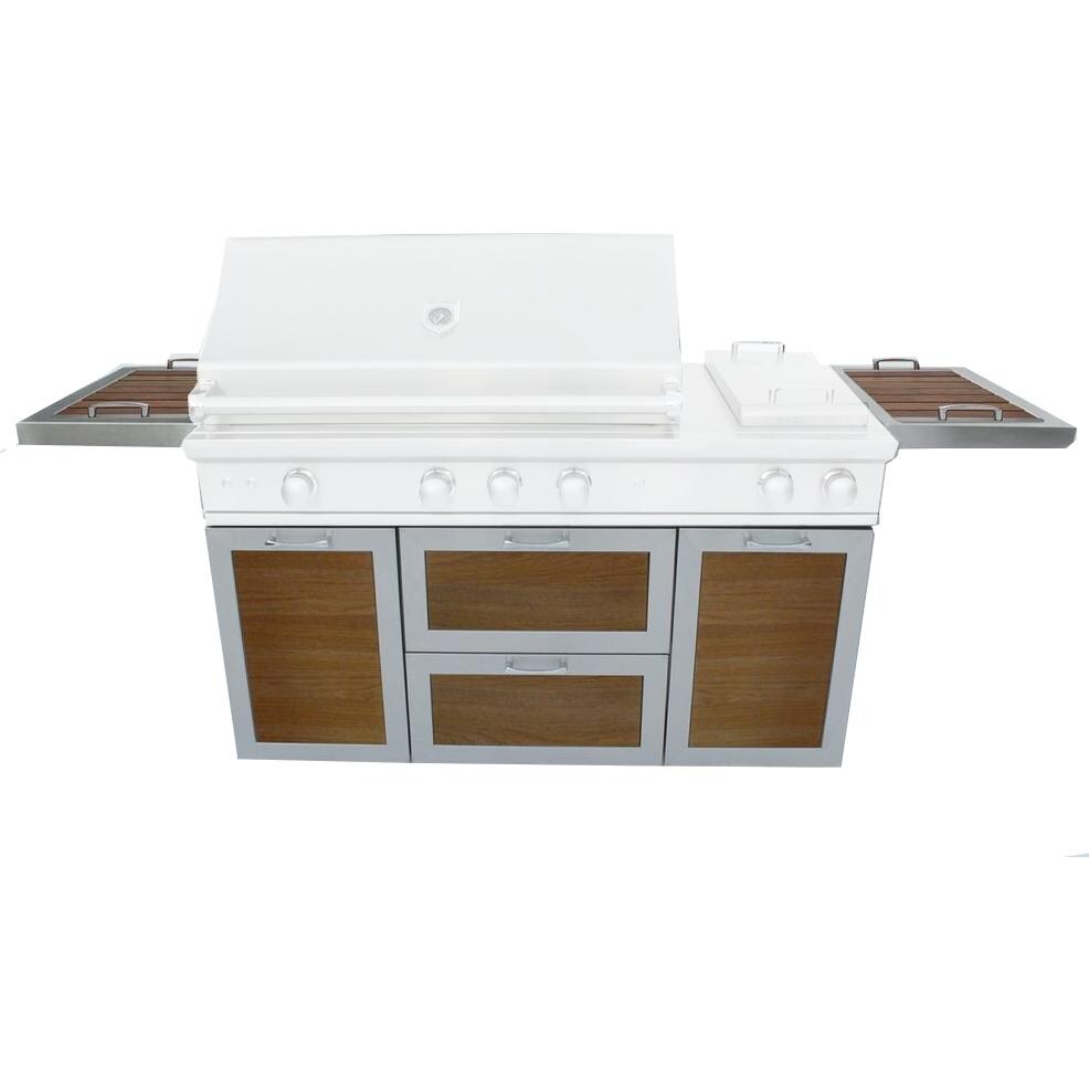 Caliber Grill Cart For CrossFlame Pro 60-Inch Gas Grills - Wood Panels ...