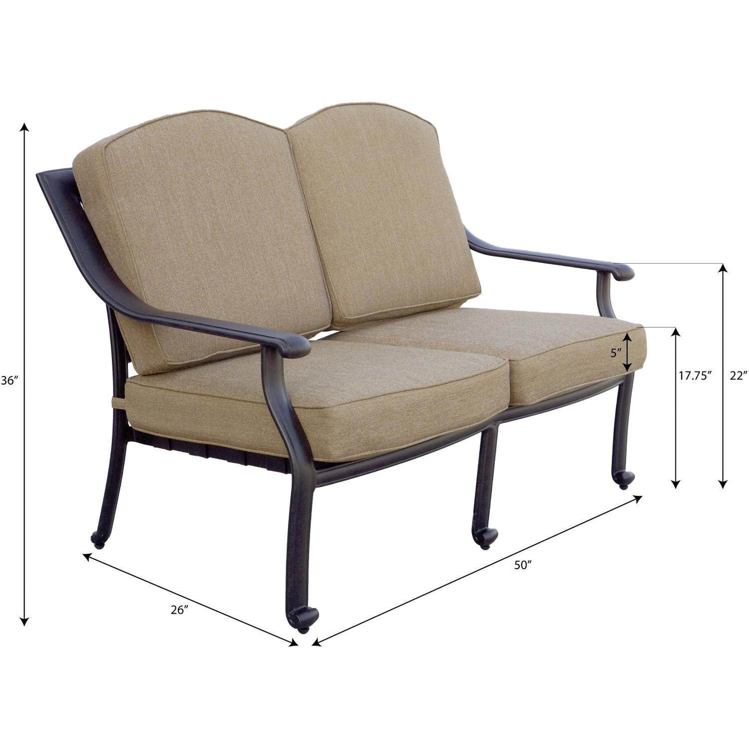 Ten Star 5 Pc Cast Aluminum Fire Pit Seating Set w/ 47 Inch Table ...