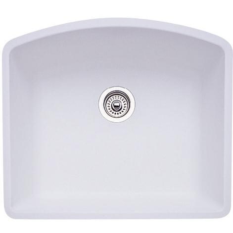 Blanco Diamond 24 X 20 Single Bowl Silgranit II Undermount Sink - White ...
